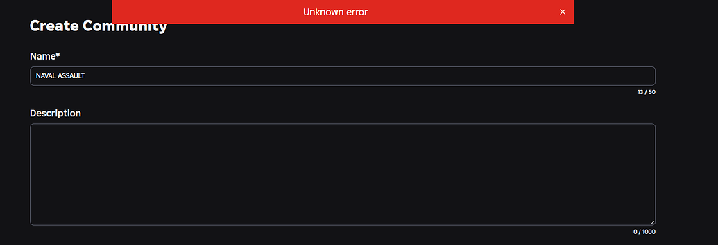 Group Creation Fails With “Unknown Error” Despite Valid Group Name ...