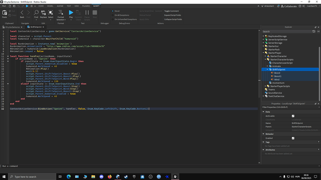 Why doesn't UserInputState.End then Sound:Stop() stop the sound when ...