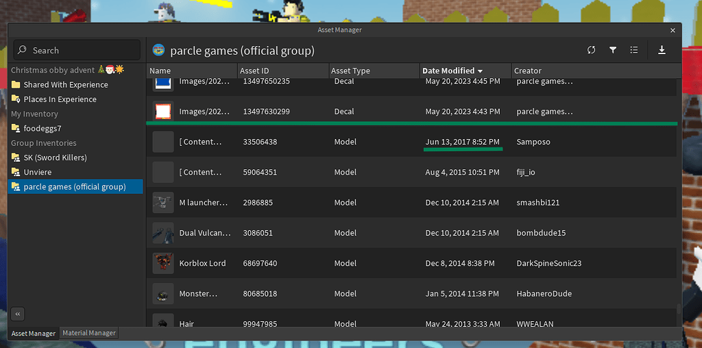assets that violate roblox tos apearing in group inventory uploaded ...