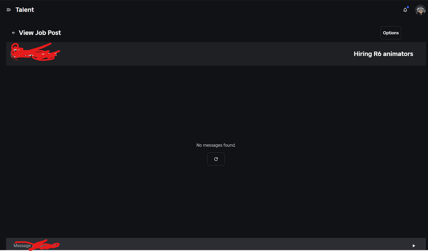 Talent Inbox No Messages Found - Creator Hub (create.roblox.com) Bugs ...