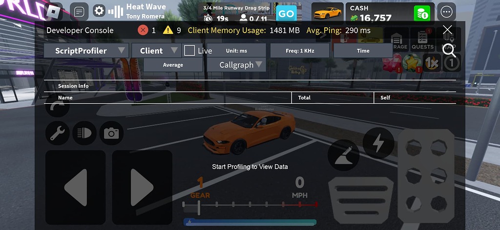 Start profile button obscured by Client/Server dropdown on mobile ...
