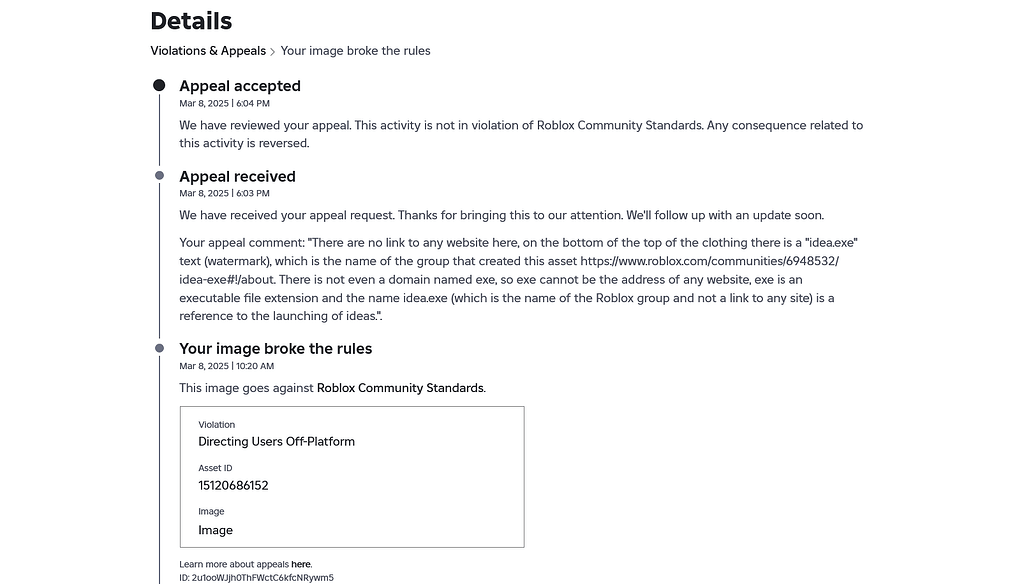 Automatic Appeal process never restores classic 2D clothing despite ...