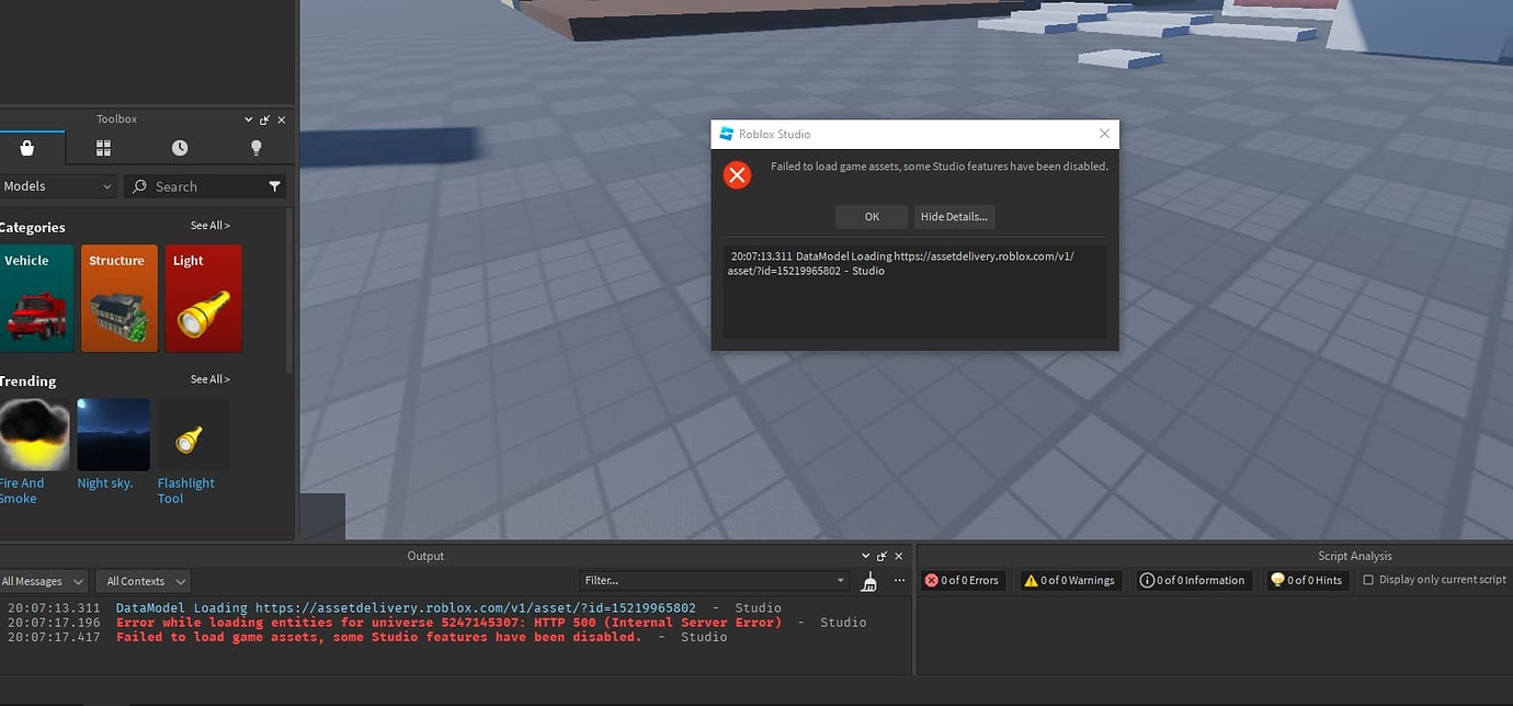 Failed to load Assets? - Platform Usage Support - Developer Forum | Roblox