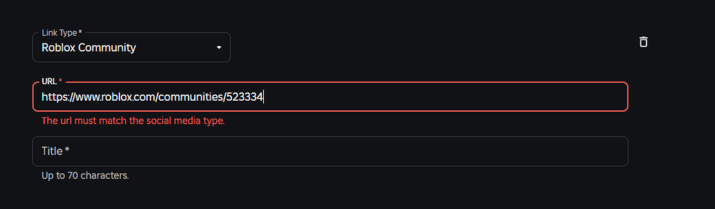 New group url (roblox.com/community) Breaks social links - Creator Hub ...