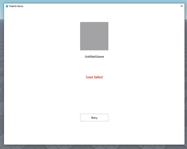 Unable to publish a new game - Studio Bugs - Developer Forum | Roblox Unable to publish a new game - Studio Bugs - Developer Forum | Roblox