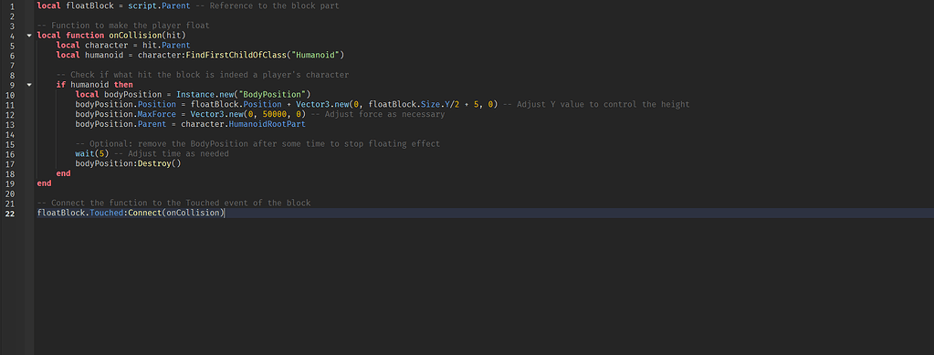 Player floats in a block - Scripting Support - Developer Forum | Roblox