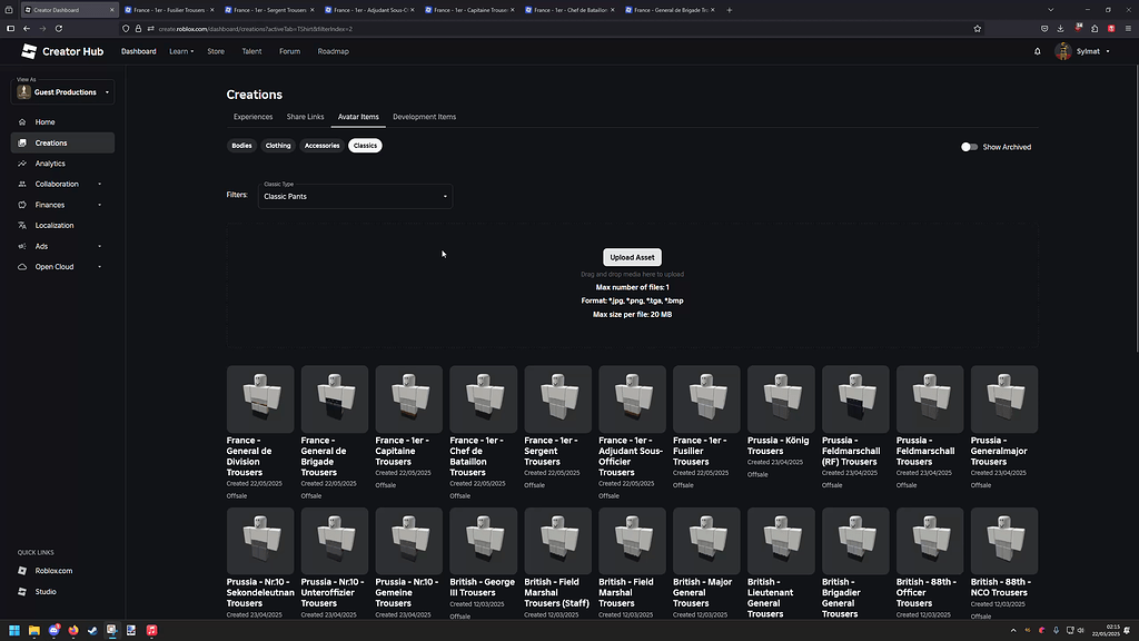Creating a classic shirt/pants doesn’t bring you back to the upload page - Creator Hub (create ...