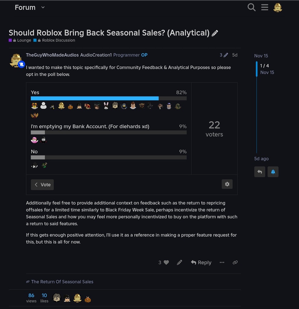 The Return Of Seasonal Sales - Website Features - Developer Forum | Roblox