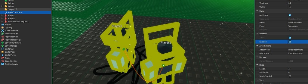 Help Connect 2 or more Players via a Rope/Rod Constraint - Scripting ...