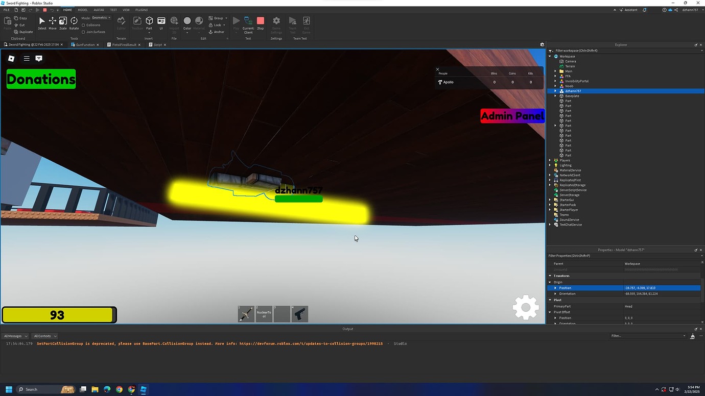 Trying to make a "laser raycast" when firing a pistol - Scripting Support - Developer Forum | Roblox
