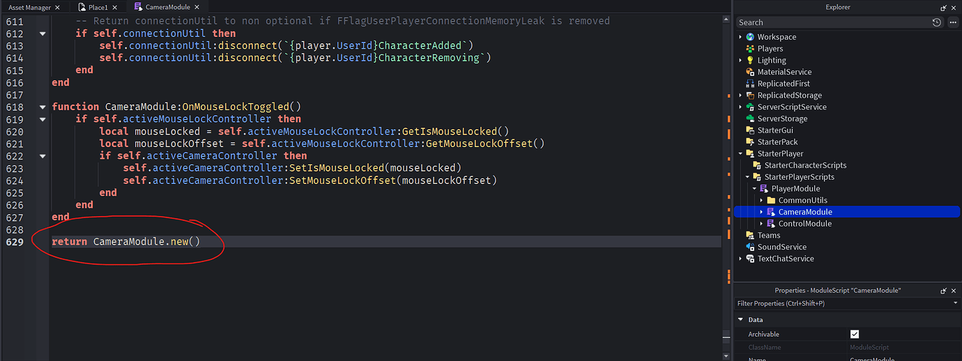 Help on how to force shiftlock through PlayerModule - Scripting Support ...