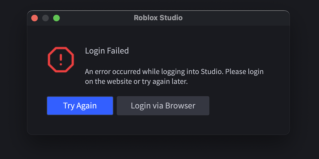 Studio Login Failure - Studio Bugs - Developer Forum | Roblox