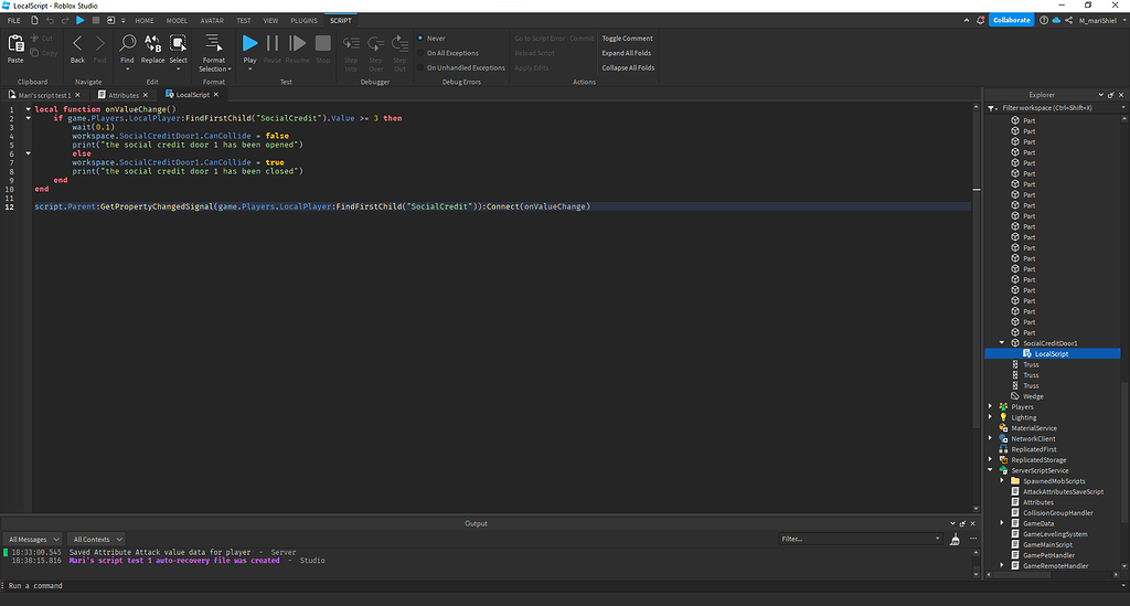 Need help with making an door that detects if player have much value in the specific intvalue ...