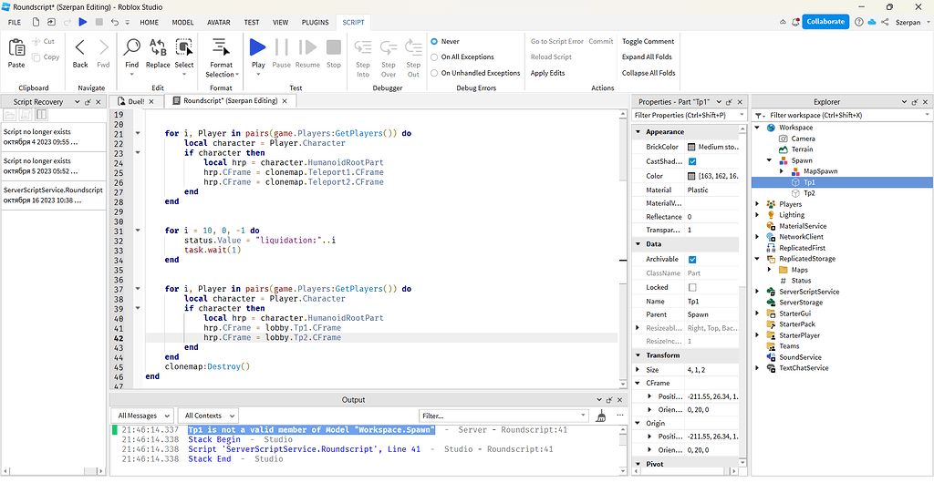 Please Help To Solve The Problem Scripting Support Developer Forum Roblox