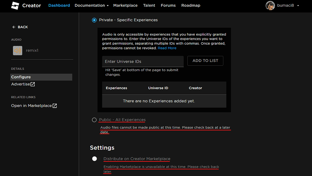 Error When Publishing Audio - Platform Usage Support - Developer Forum | Roblox