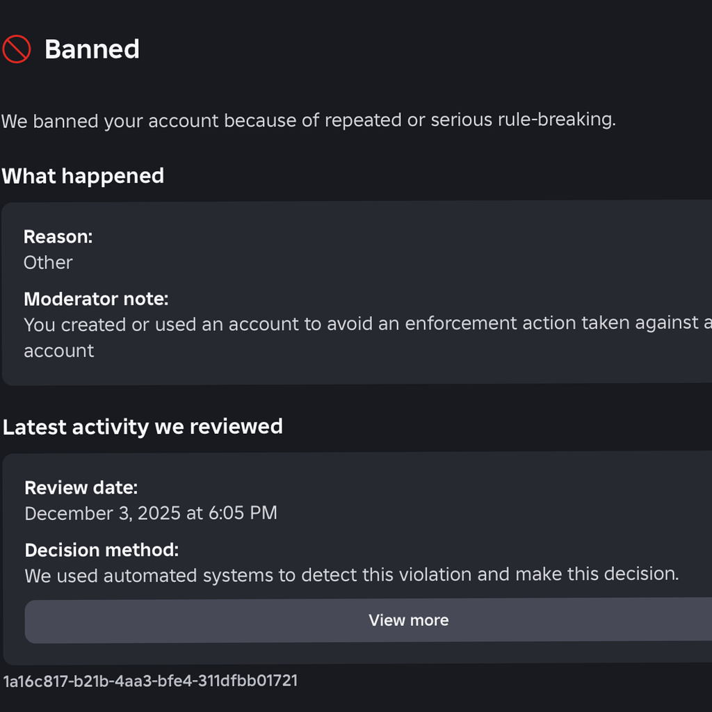 My account has been enforcement banned with no reason given - Platform ...
