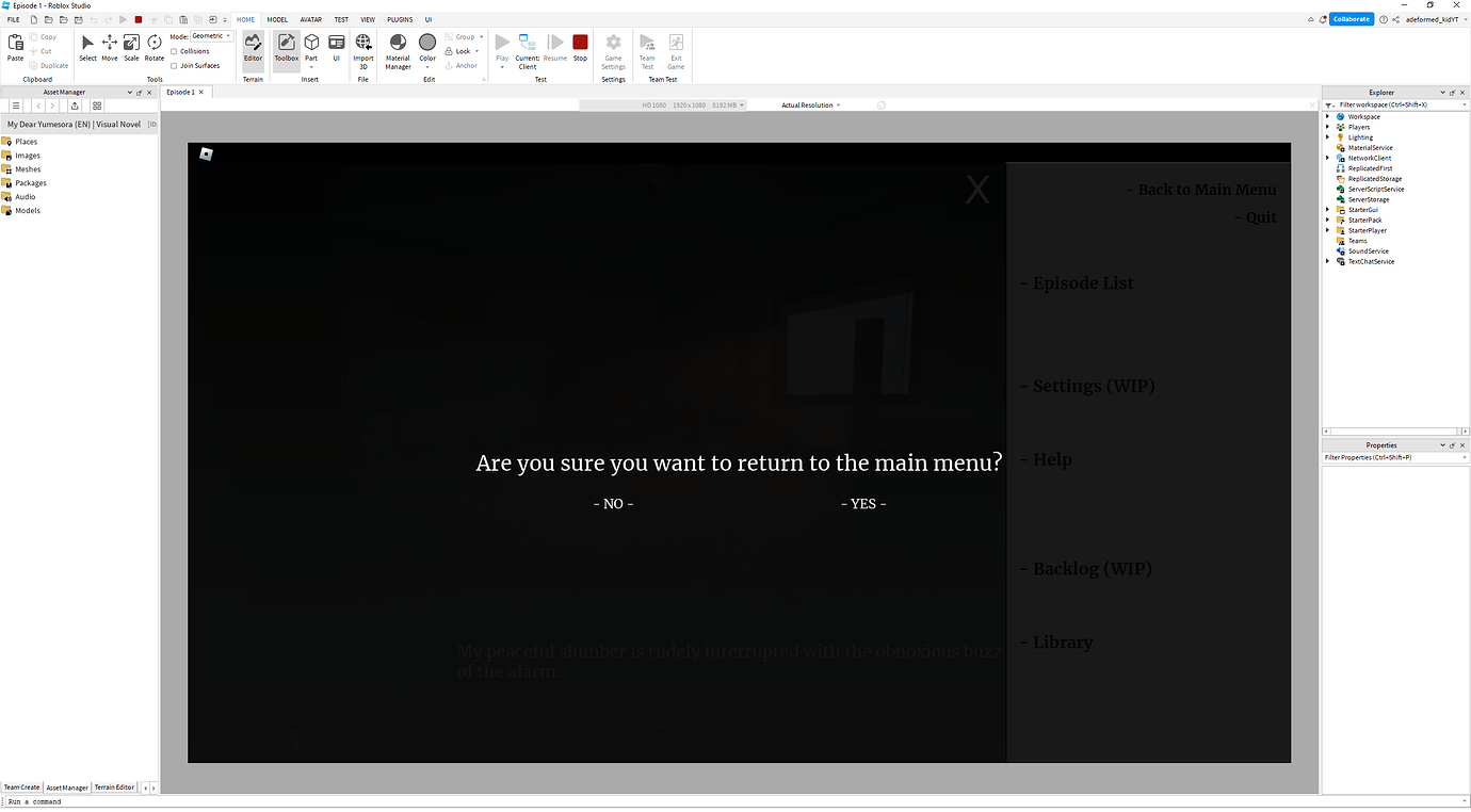 Roblox Visual Novel Concept - Early Access Studio & Other Screenshots #1 - Creations Feedback ...