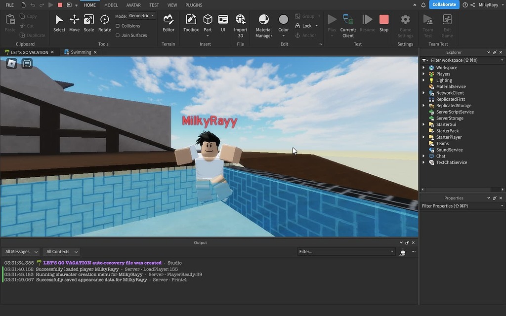 Help with swimming outside of terrain water - Scripting Support - Developer Forum | Roblox