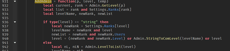 Adonis Admin- How would I make it so that all players in a specific team are rewarded admin ...