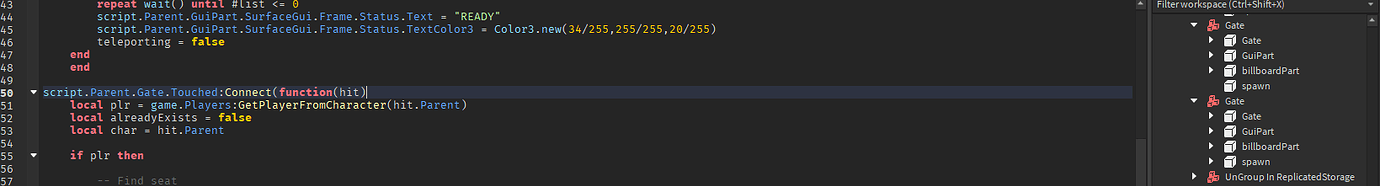 Expected ')' (to close '(' at line 50), got 'end' - Scripting Support - Developer Forum | Roblox