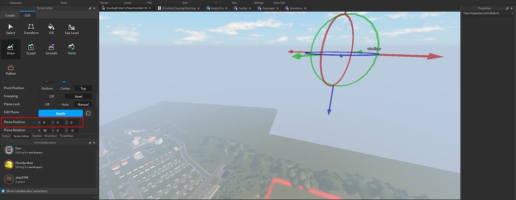 Coordinate plane for manual terrain lock jumps to 0,0,0 instead of positioning in front of ...