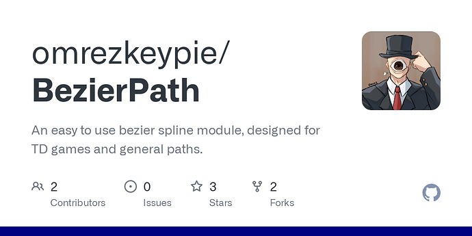 BezierPath, an easy to use and optimized spline path module for TD games and general paths ...