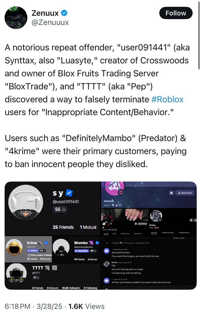 Exploit Allowing False Account Terminations - Roblox Application and ...