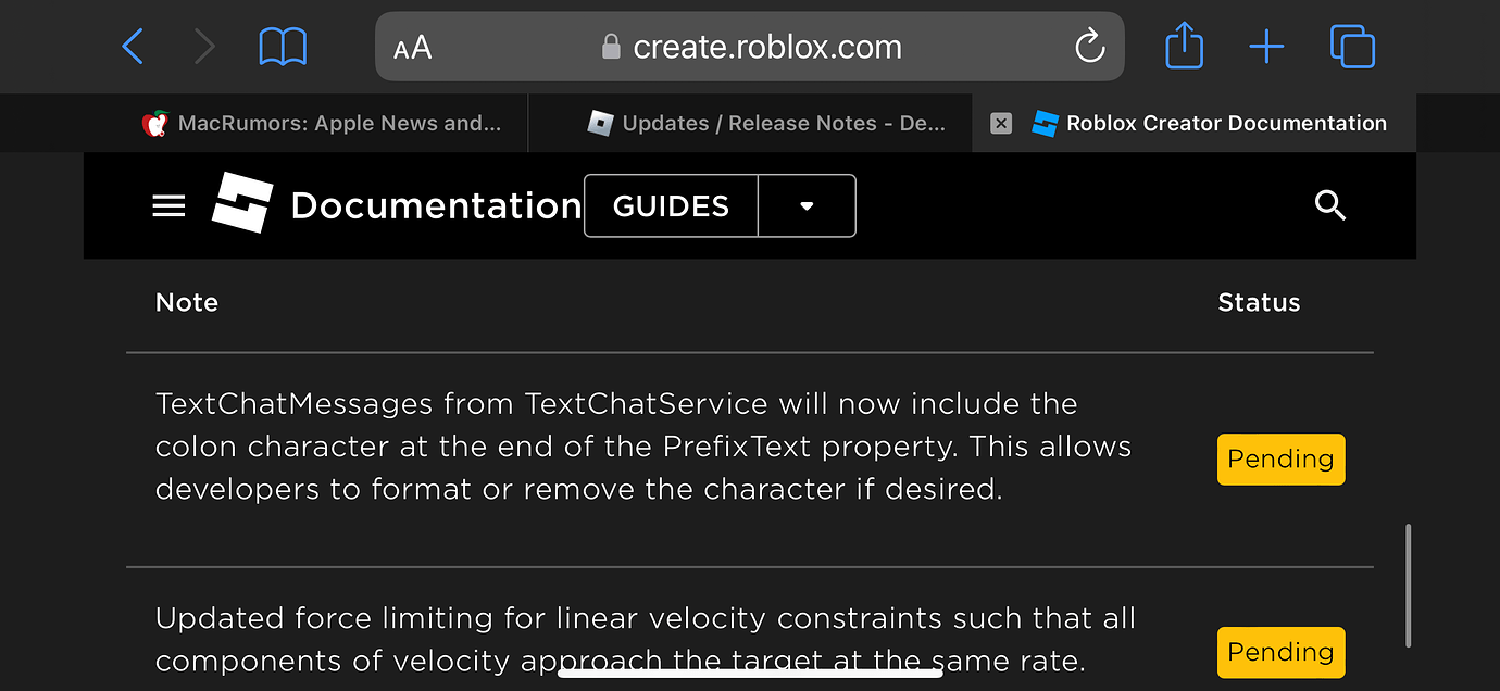 Release Notes for 558 - Release Notes - Developer Forum | Roblox