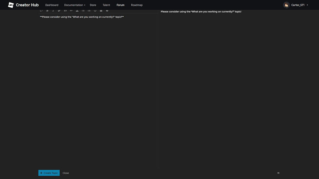 "New Topic" editor bug - Forum Bugs - Developer Forum | Roblox
