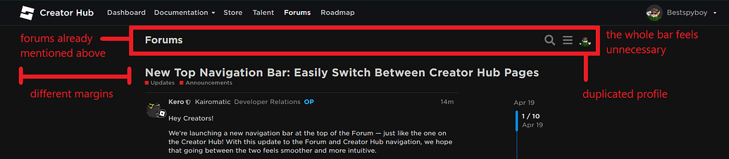 New Top Navigation Bar: Easily Switch Between Creator Hub Pages ...