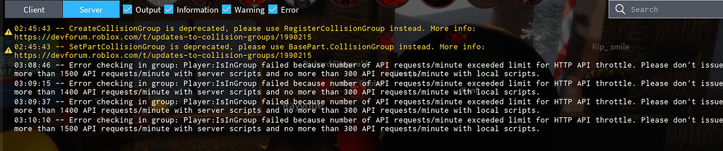 Player avatars stuck as noobs, and output spamming ":IsInGroup" - Scripting Support - Developer ...
