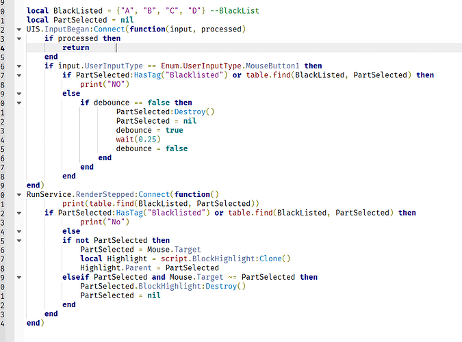 Why Does My BlackListed Part Get Destroyed? - Scripting Support ...