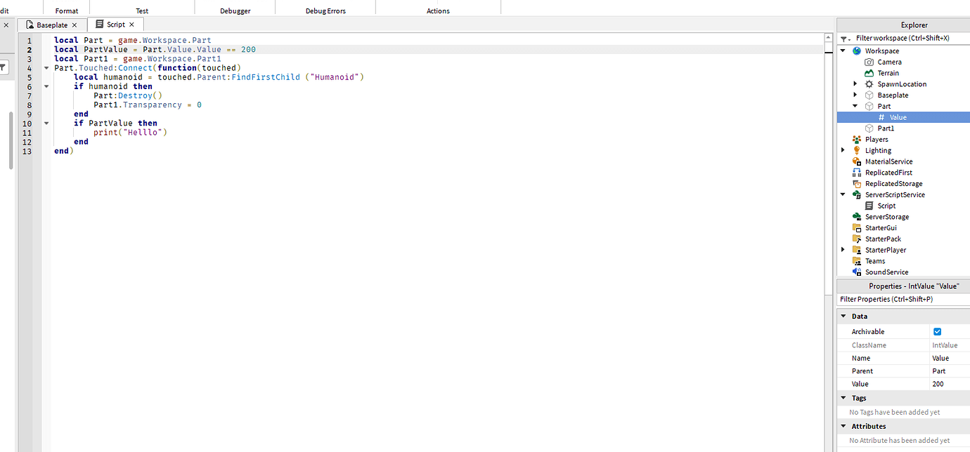 When running the script why isnt it printing hello? - Scripting Support - Developer Forum | Roblox