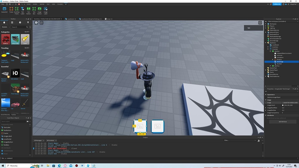 Problem Reading Image From Hotbar Script Scripting Support Developer Forum Roblox