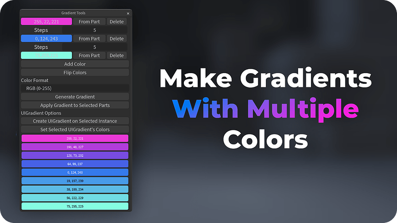 Gradient Tools - Add clean gradients to parts & UI - Community Resources - Developer Forum | Roblox
