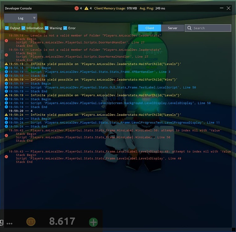 [UNSOLVED] Infinite yield possible on Leaderstats:WaitForChild - Scripting Support - Developer ...