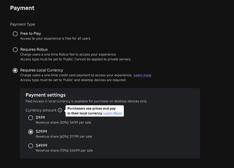 Earn a Higher Revenue Share for $9.99+ Paid Access Experiences ...