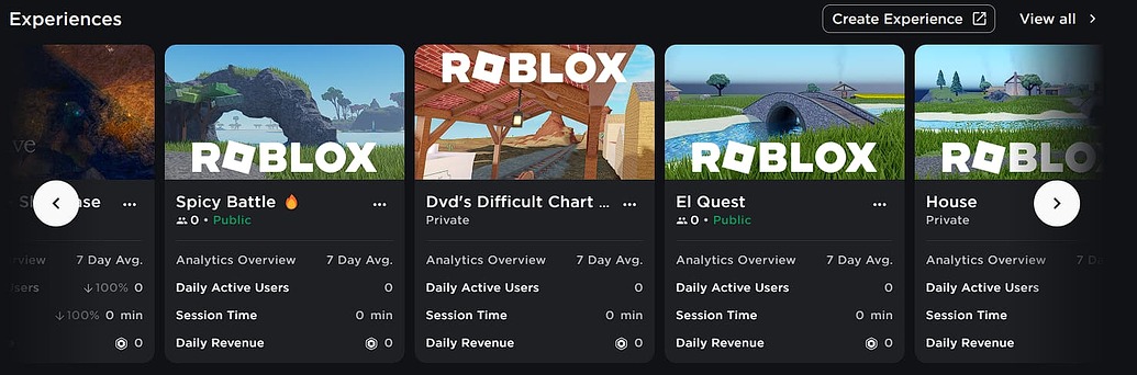 Can't see last element of the scrolling tiles - Creator Hub (create.roblox.com) Bugs - Developer ...