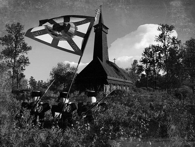 Combining photorealistic scene with Robloxians and a vintage filter to ...