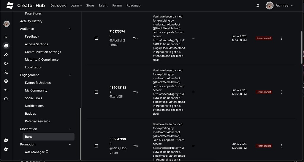 Exploiter banning my players (too many) - Creator Hub (create.roblox ...