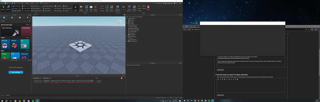 Different resolution monitors can result in windows' top bars being off ...