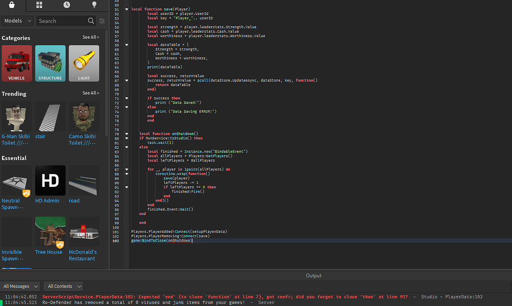 Datastore: Attempt to connect failed: Passed value is not a function - Scripting Support ...