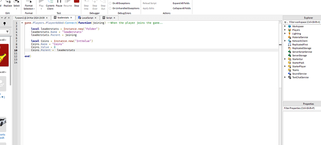 Leaderstats not decreasing when i have enough coins, saying "i cant afford it" - Scripting ...