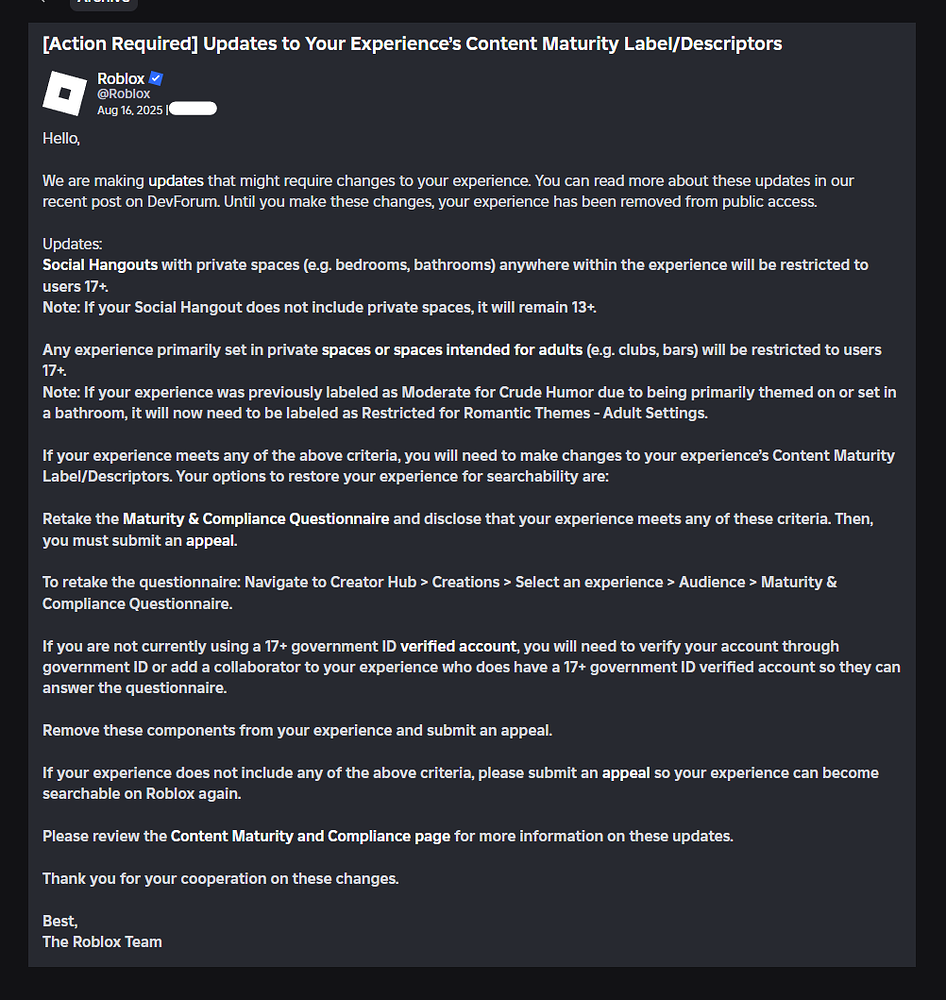 Game suddenly de-listed after account got banned for one day, and not ...