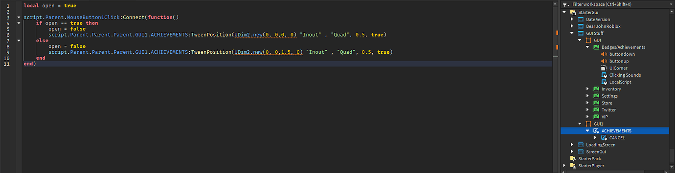 How do i can make UI Button and Show Another UI like Setting or like that - Scripting Support ...