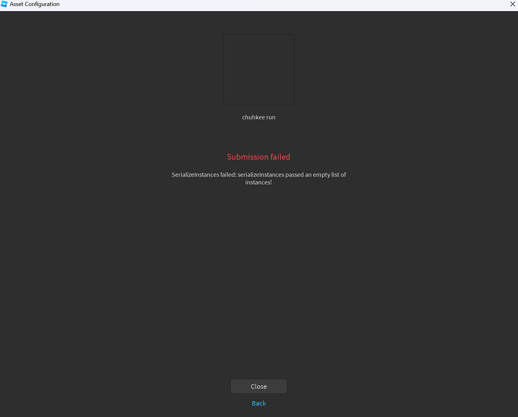 SerializeInstances failed when uploading animations - Art Design Support - Developer Forum | Roblox