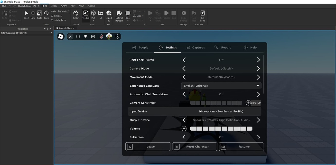 CoreGUI Voice Chat Settings & UI not appearing in solo Roblox Studio ...