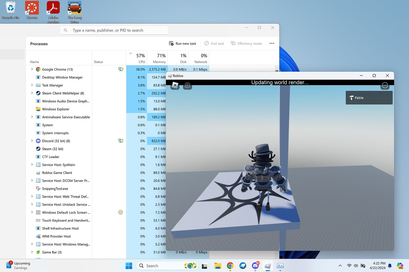 Roblox Player doesn't show in Task Manager (while making my ears bleed ...