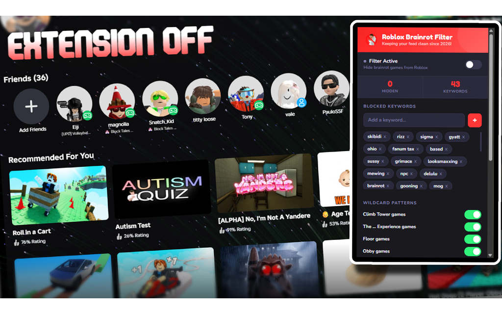 NEW EXTENSION TO FILTER OUT AND HIDE BRAINROT AND AI SLOP GAMES FROM ...