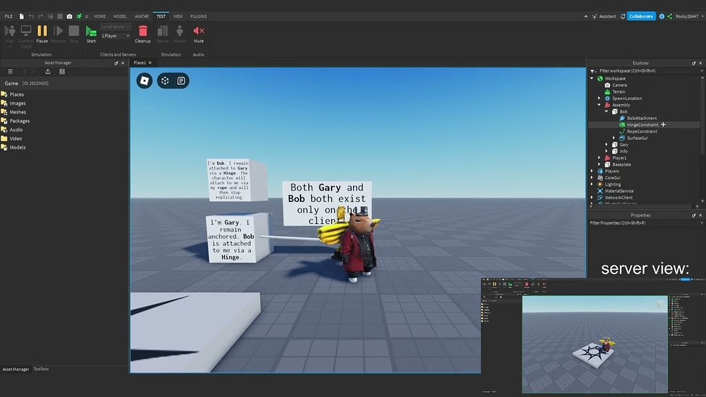Parts with a client network owner can have replication halted with certain physics constraint ...